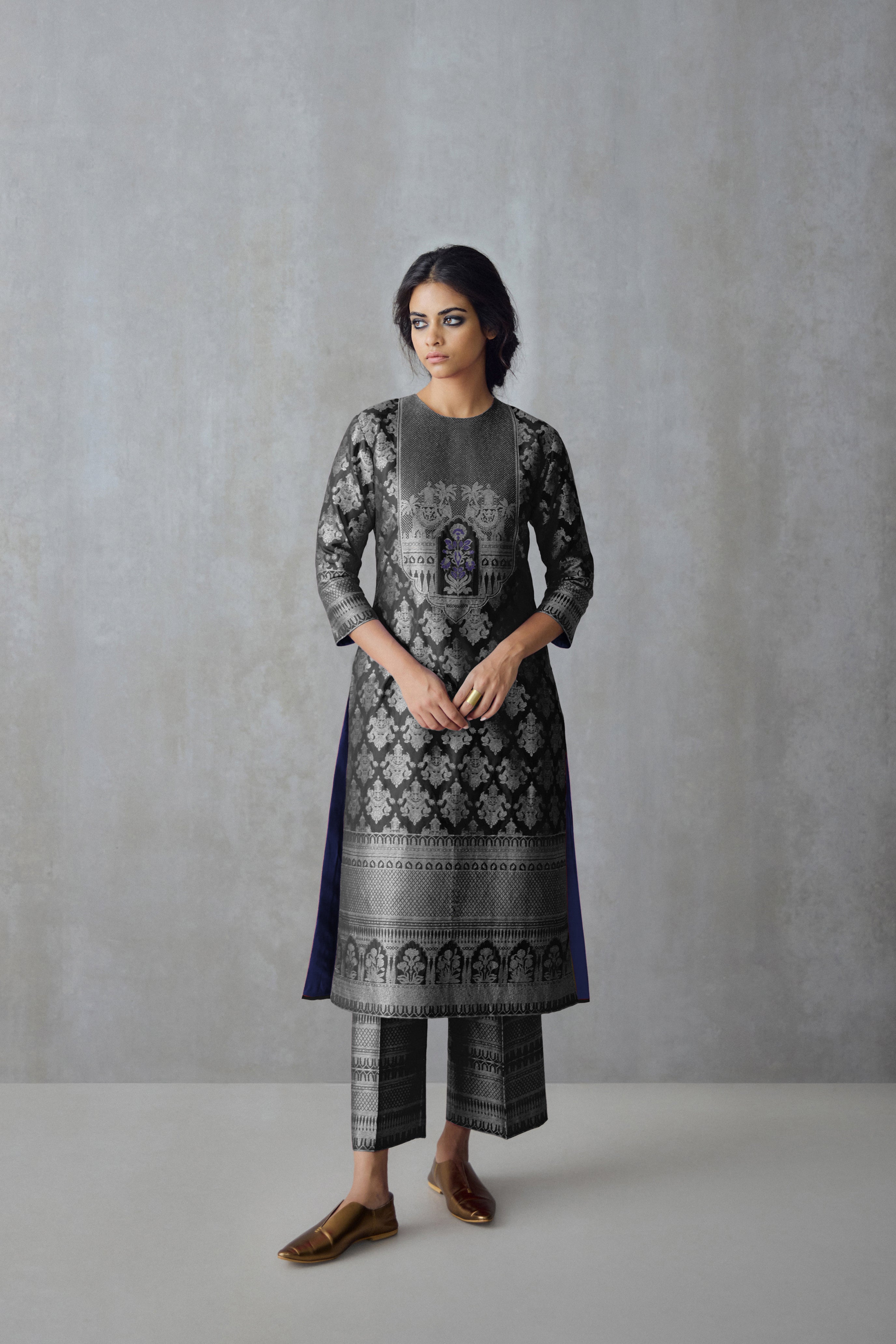 Silk Brocade Tunic Set – PAYAL KHANDWALA™